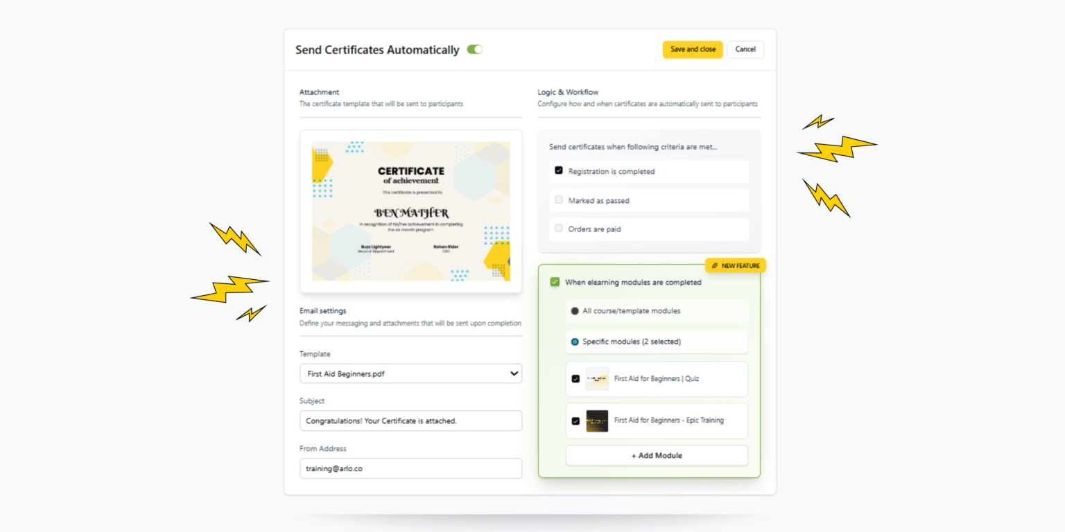 New: Automated elearning certificates are here!